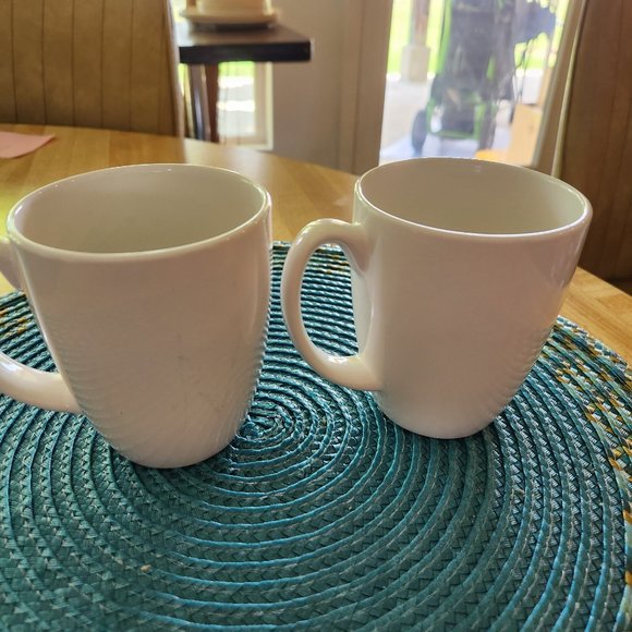 Corelle | Dining | 2 Corelle Stoneware Mugs White 1 Oz | Poshmark